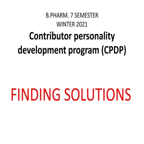 finding solutions | PPTX