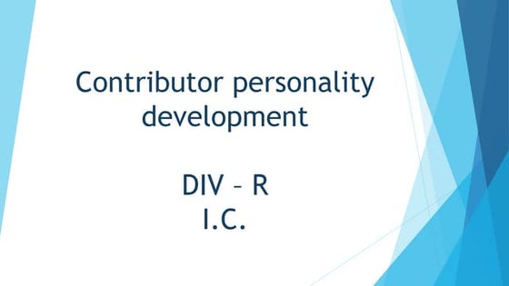 Contributor Personality Development Program | PPTX