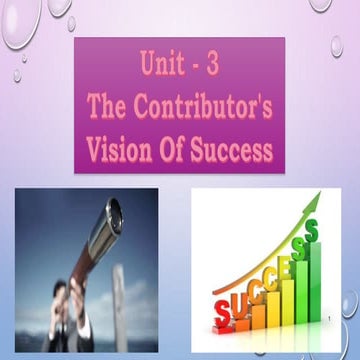 CONTRIBUTION PERSONALITY DEVELOPMENT (VISION OF SUCCESS) | PPT