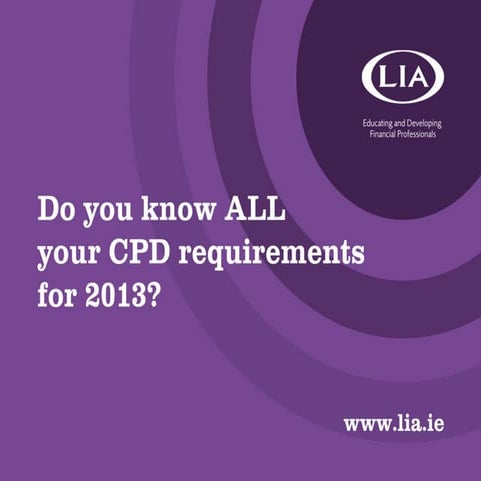 Do you know ALL your CPD requirements for 2013? | PPT