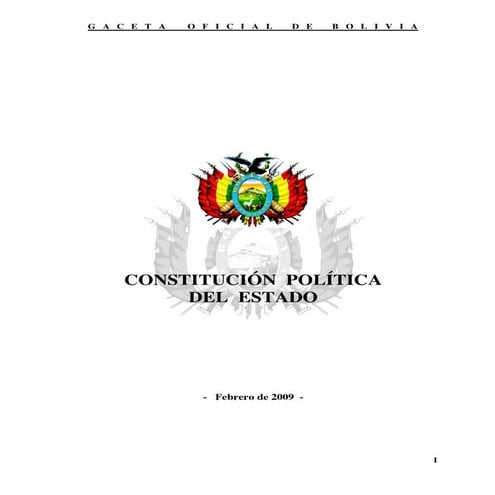 Constitución Política del Estado Plurinacional de Bolivia | PDF