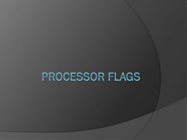 flag register of 8086 | PPTX