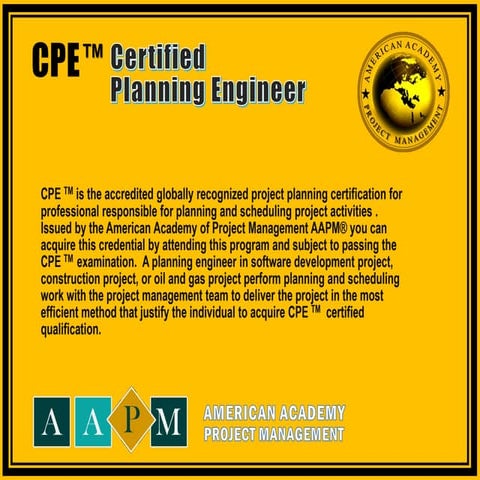 Certified Planning Engineer CPE | PDF