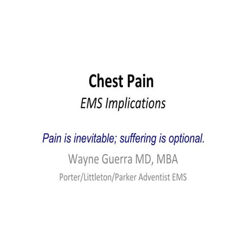 Chest Pain: EMS Review | PPT