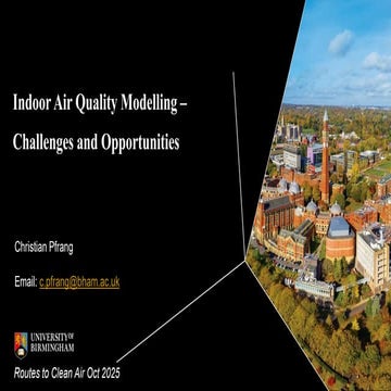 12:40 Indoor Air Quality Modelling – Challenges and Opportunities (C ...
