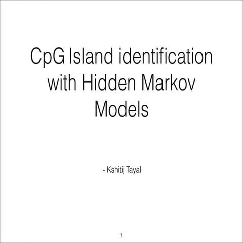 CpG Island Identification with Hidden Markov Models | PDF