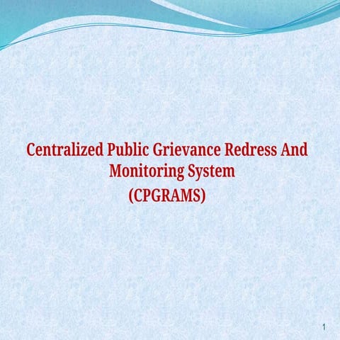 CPGRAMS presentation one public grievenance | PPTX