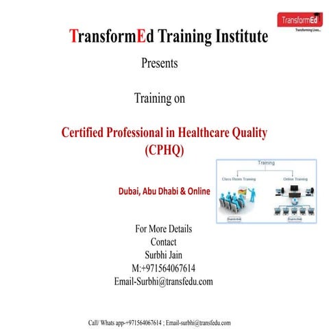 Certified professional In Healthcare qulaity | PPTX