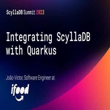 Integrating ScyllaDB with Quarkus | PDF