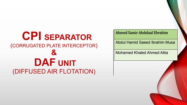 Dissolved Air Flotation (DAF) PPT | PDF