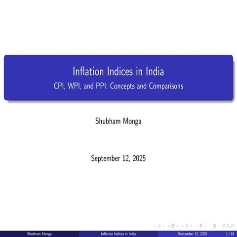Inflation Indices in india like CPI PPI WPI | PDF