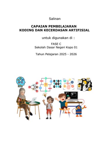 PPT MATERI KODING DAN KECERDASAN ARTIFISIAL UNTUK PEMBELAJARAN | PPTX