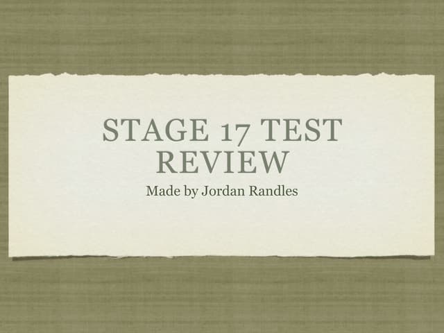 Stage 17 Test Format | PAGES