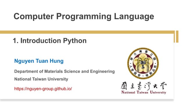 Computer Programming Language Lecture 1 Introduction Python Ppt 6387