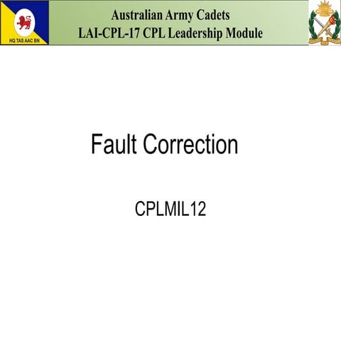 CPLMIL12 - Presentation 001 - Fault correction.pptx