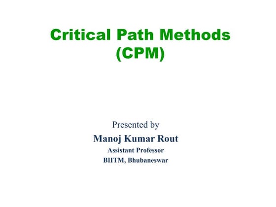 6.5 The Forward and Backward Pass (Critical Path) | PPTX