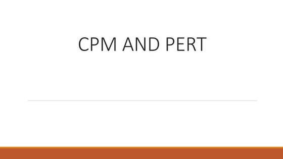 CPM AND PERT | PDF | Computer Software and Applications | Computing