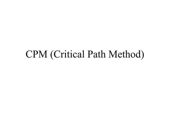 Critical path method | ODP