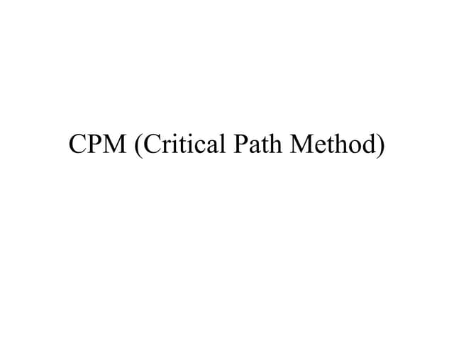 Critical path method | ODP