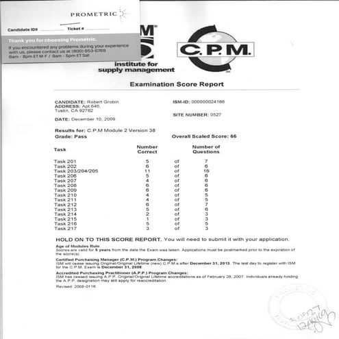 Cpm Exam 1 Passed 63 | PDF