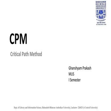 Critical path method | ODP