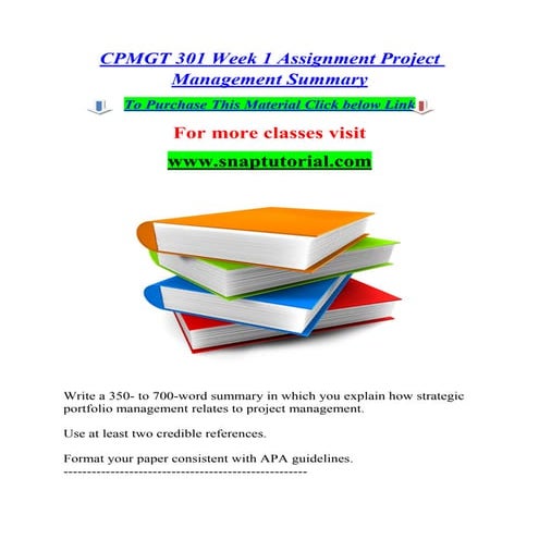 CPMGT 301 help A Guide to career/Snaptutorial | PDF | Educational Assessment | Education