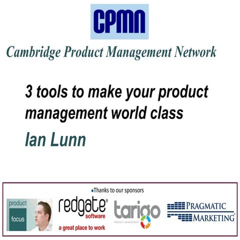3 tools for world class product management | PDF