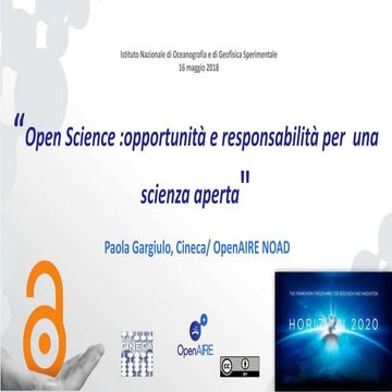 Open Science :opportunità e responsabilità per una scienza aperta | PPTX