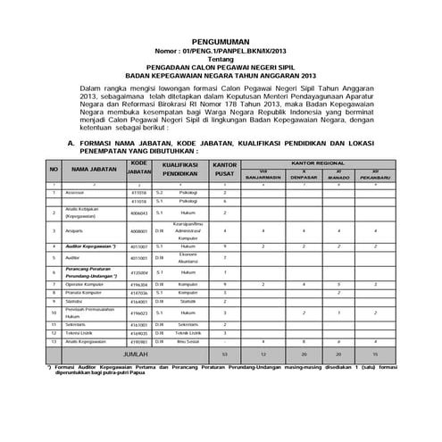 Cpns bkn 2013 | PDF