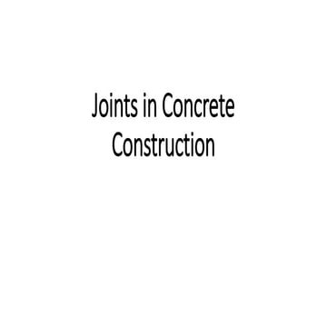 Joints in concrete | PPTX