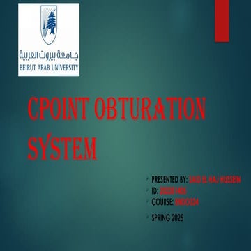 Cpoint Obturation System- Said El Haj Hussein.pptx