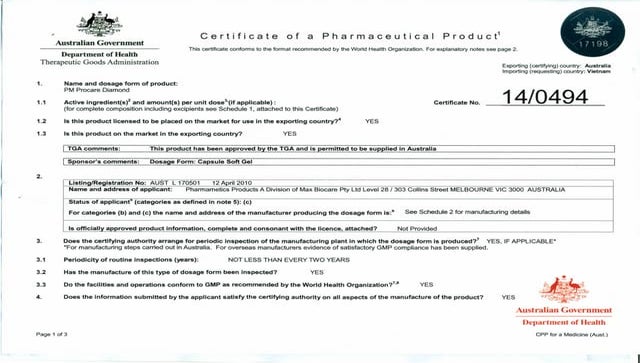 FDA Export Certificates | PDF