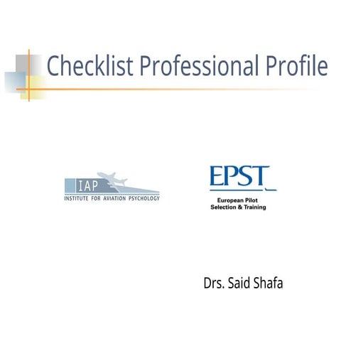 Checklist Professional Profile Presentation | PPT
