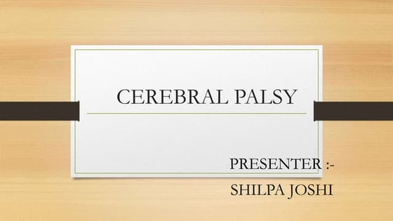 Occupational Therapy in Cerebral Palsy | PPTX | Brain and Nervous System Disorders | Diseases ...