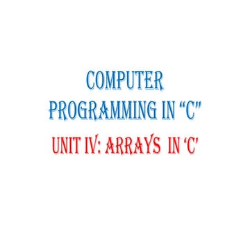 Cp Pptunit Iv Computer Programming In Cpdf Programming Languages Computing
