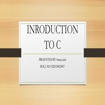 c ppt.pptx presentation on c language c presentation | PPT