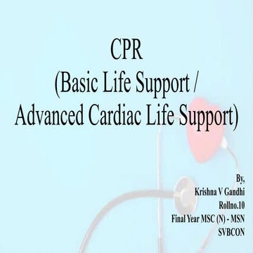 BASIC LIFE SUPPORT- BLS (CPR) -American Heart Association | PPT