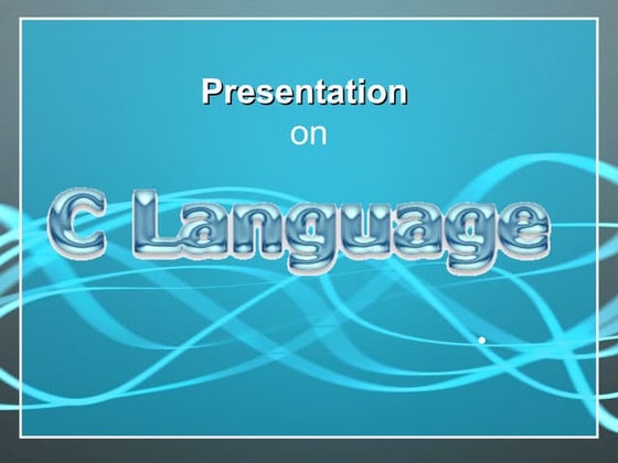 C Language Ppt Ppt 