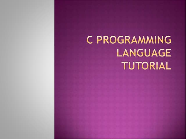 Cprogragramminglanguagetutorialpptfpptx