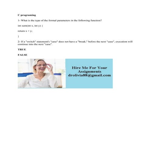 C programing 1- What is the type of the formal parameters in the foll.pdf