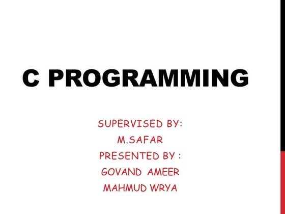 c programming language powerpoint presentation | PPT