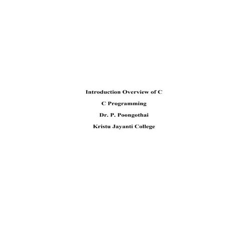 C Programming Language Introduction And C Tokens Pdf