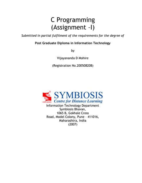 C Programming Assignment | PDF C Programming Assignment | PDF