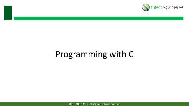 C Programming Workshop Pdf Computer Software And Applications 7166