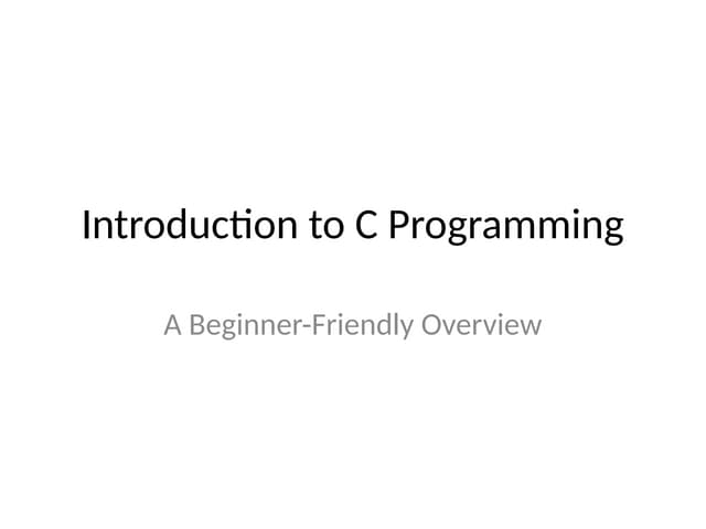 Introduction to programming C language for | PPT Introduction to programming C language for | PPT