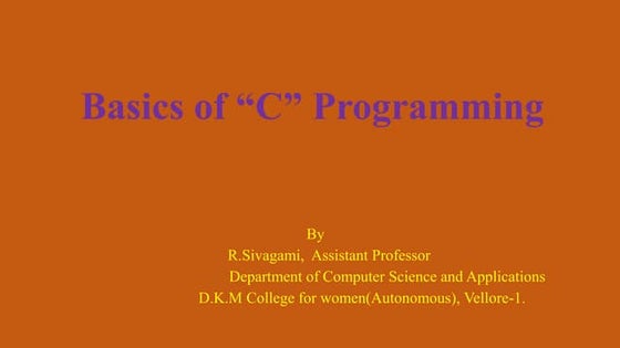 c programming language powerpoint presentation | PPT