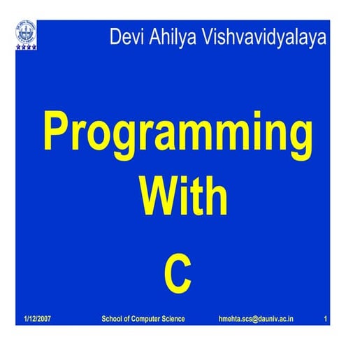 C Programming Part1 Ppt 