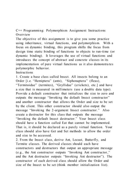 C Programming Polymorphism Assignment Instructionsoverview Pdf 0571