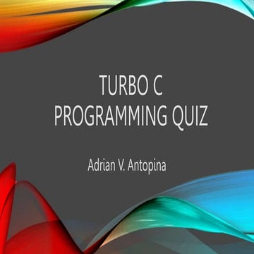C Programming Quiz T Or Fpptx Free Download
