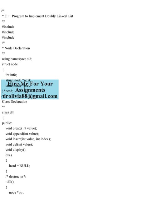 C Program To Implement Doubly Linked List Includeipdf 6860
